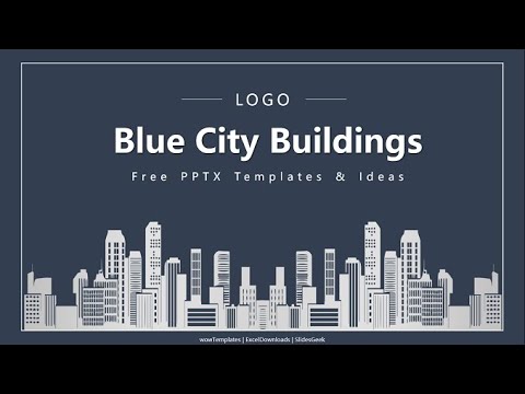 Blue City Buildings Presentation Template | wowTemplates