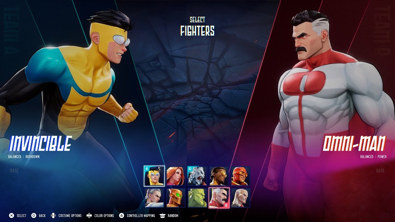 Invincible VS - All Characters & Stages Selection Screen (Closed Beta)