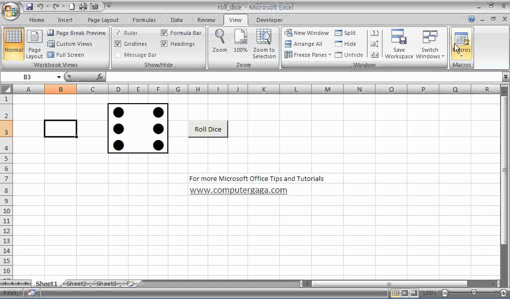 Create a Roll a Dice Program in Excel