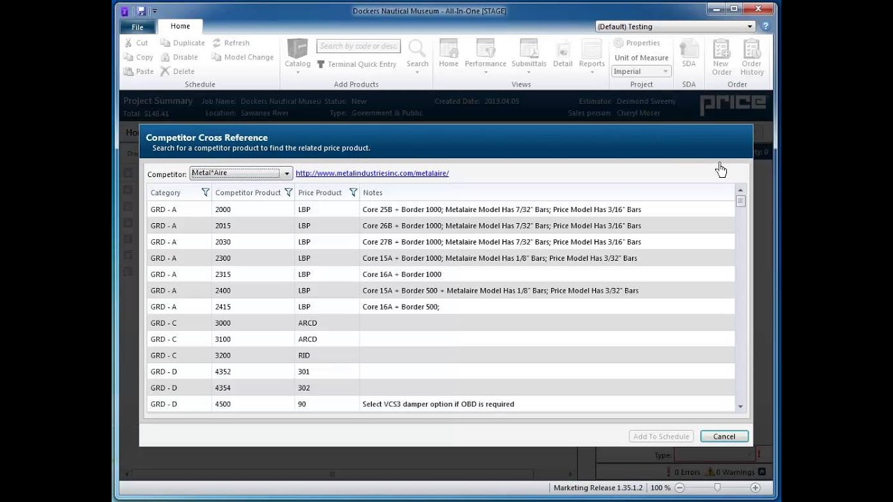 Using the Competitor Cross Reference in All-in-One 3