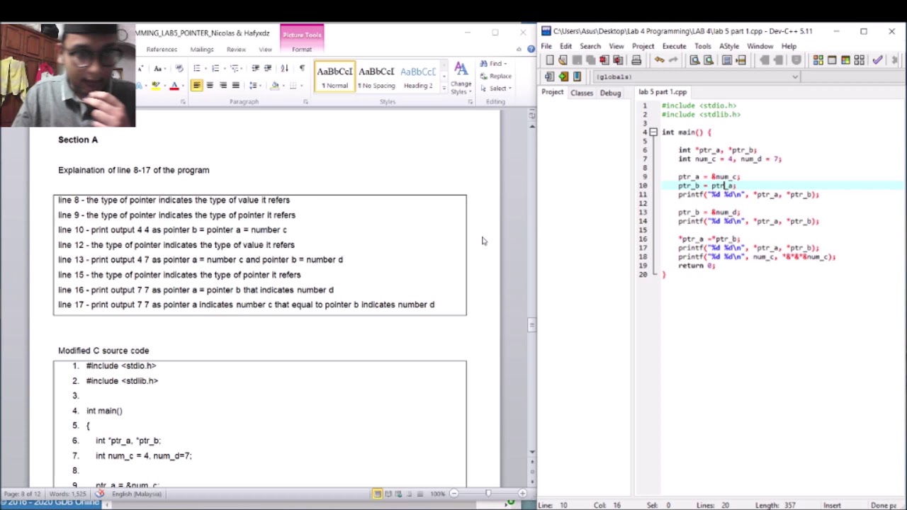 BEEC 1313 PROGRAMMING LAB5 POINTER Nicolas & Hafyxdz