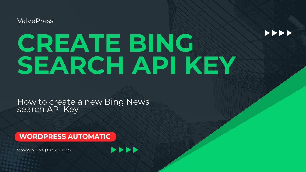 How to get Bing news search API key