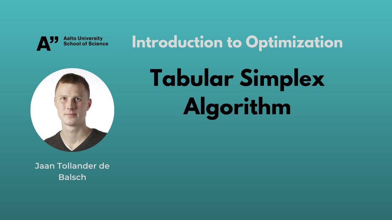 Demo 3.1 - Tabular Simplex Algorithm