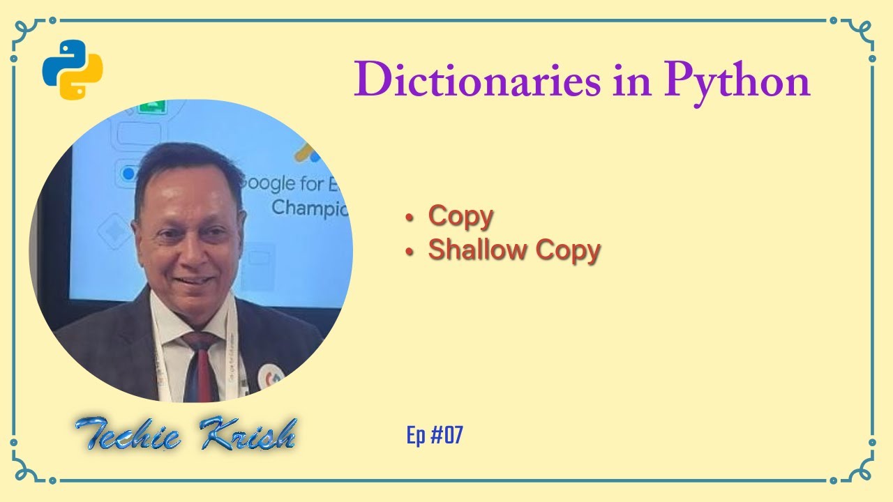 Copy, Shallow copy of Dictionary in Python