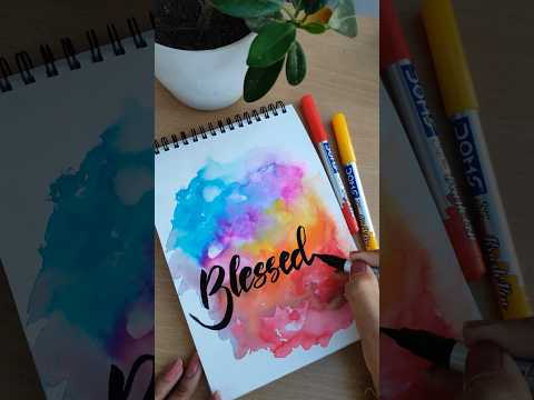 How to write with brush pens |calligraphy | colorful background #shorts #shortsvedio #doms #fun #art