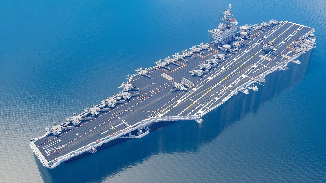 Minecraft Nimitz-class Aircraft Carrier Tutorial (1/2) - マイクラビルダーズ
