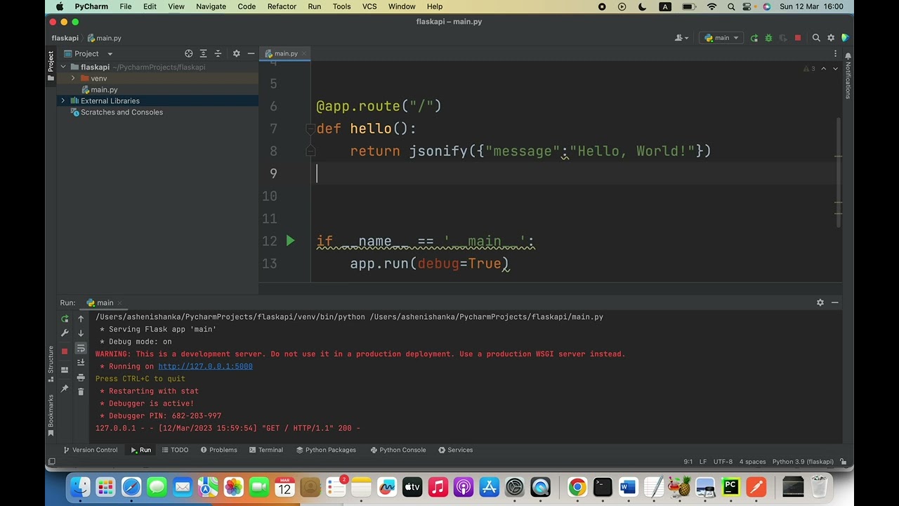 Create Hello World Flask Python API | GET and POST tutorial | Very easy tutorial