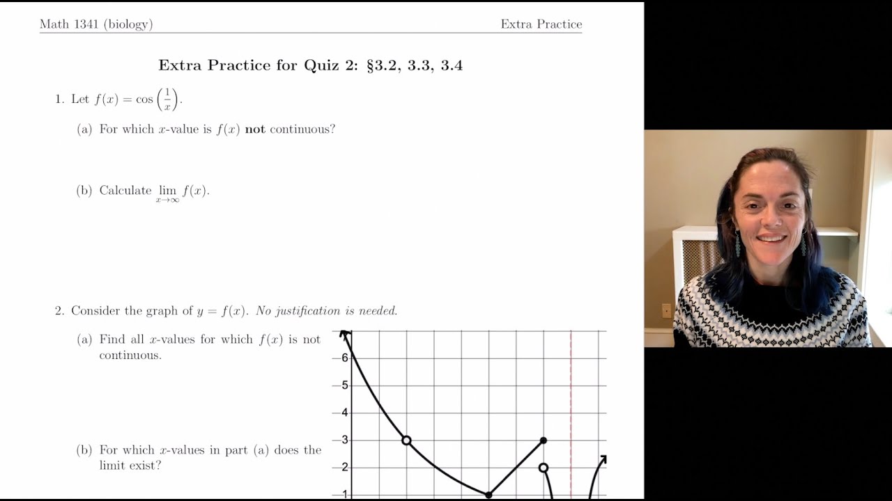 Calculus I: Quiz 2 Extra Practice (bio)