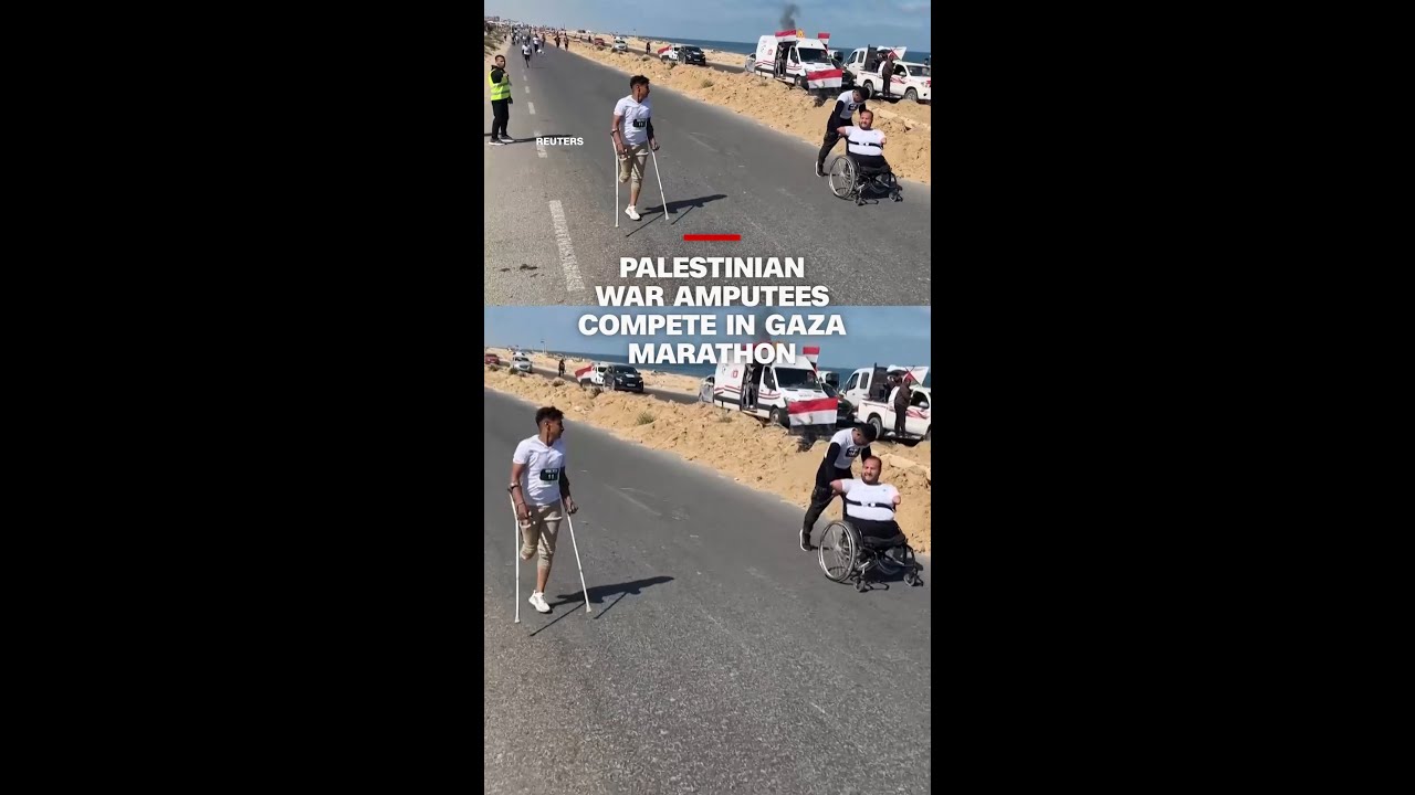 Palestinian war amputees compete in Gaza marathon