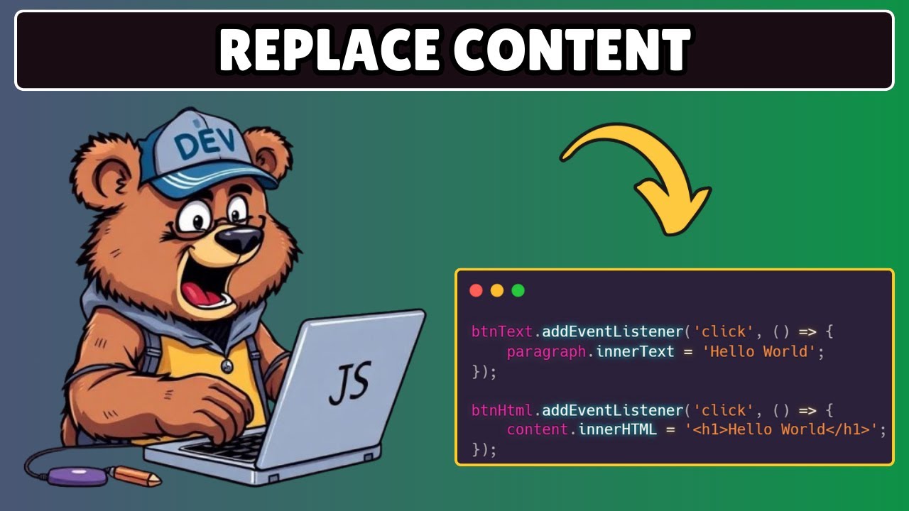 How to Replace Content in Javascript