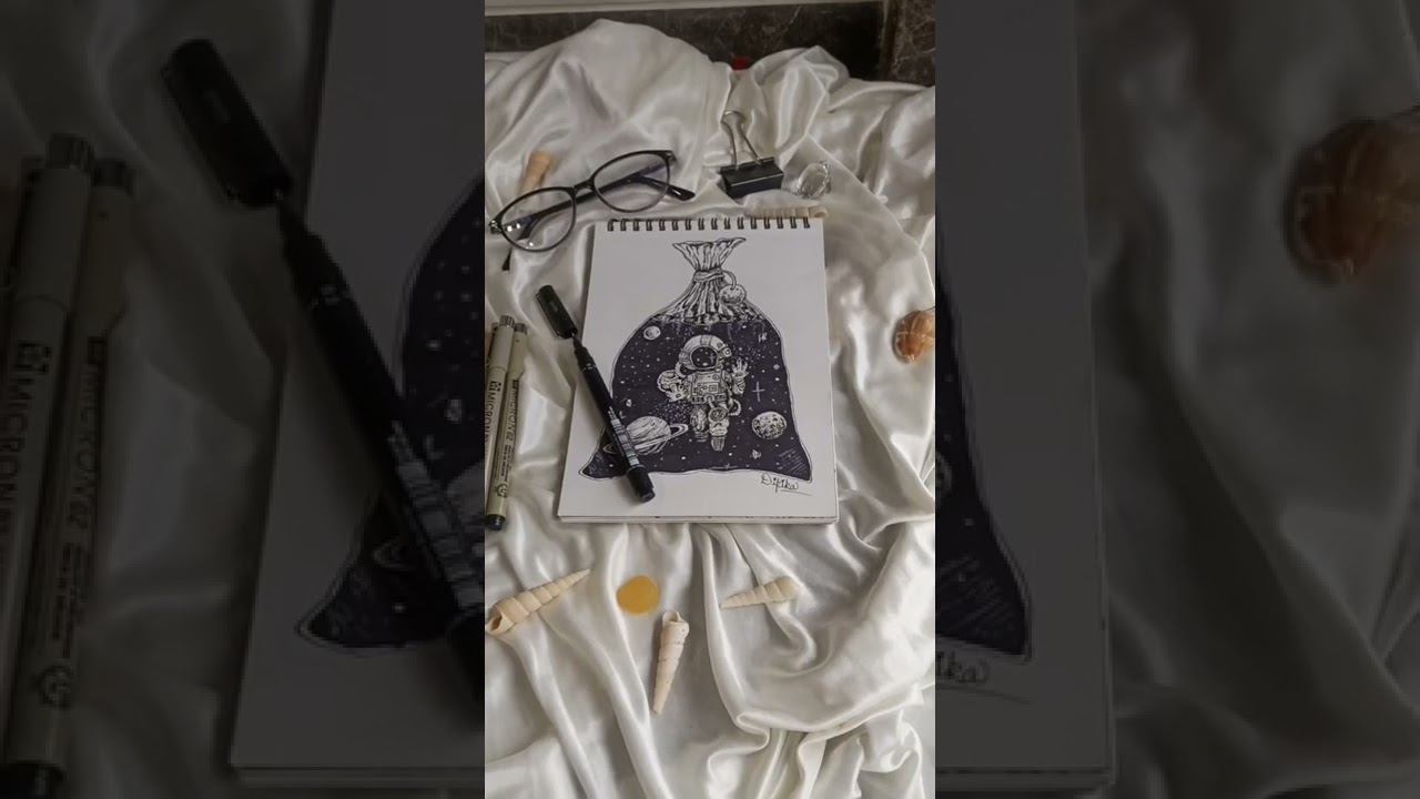 Astronaut painting | Space painting | Pen art | Ink art | Zentangle art | Doodling | Astrospace