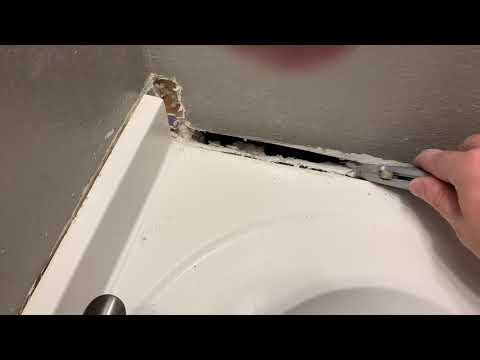 How to install and square a sink that is butted up to walls that are not square