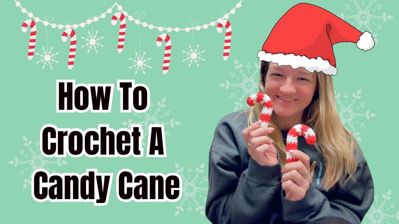 Quick & Easy No-Sew Crochet Candy Cane Tutorial | Free Amigurumi Crochet Pattern For Beginners
