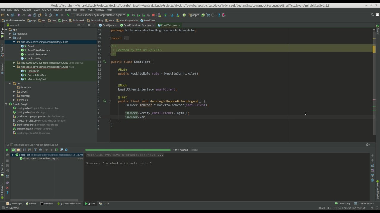 Android Mockito Tutorial - InOrder()