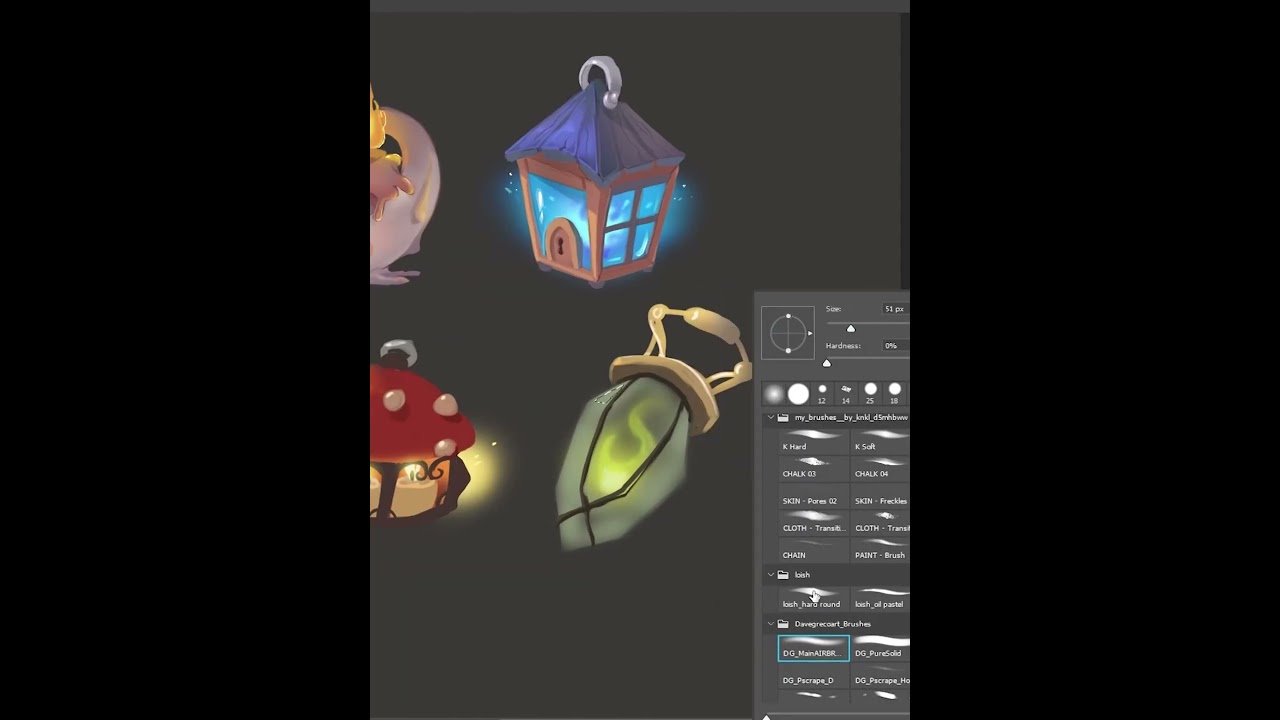 Game props / assets / stylized lanterns #digitalart #fantasyprop #gameart #gameassets #artstation