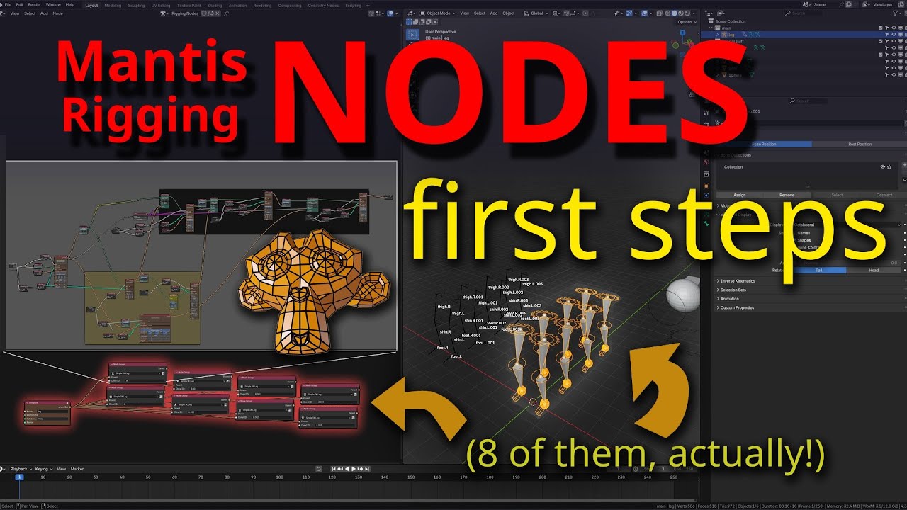 First Steps with MANTIS RIGGING NODES for Blender