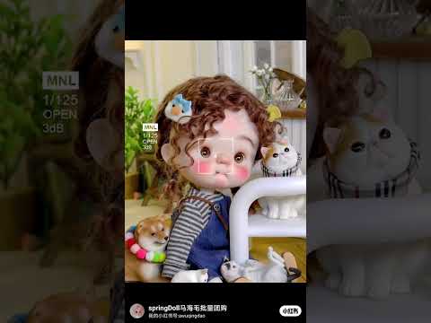 spring doll mohair curly wig for Blythe and Qbaby 25cm headsize bjd doll