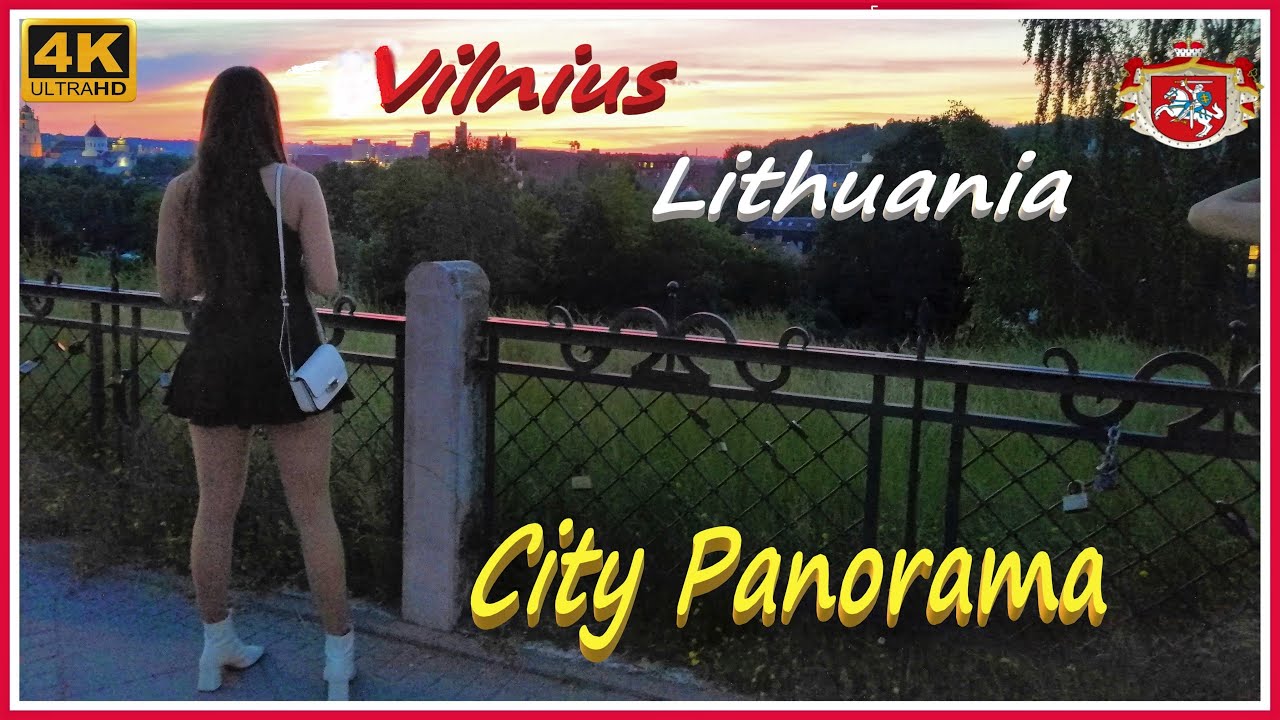 Lithuania 4K - Vilnius, City Panorama.