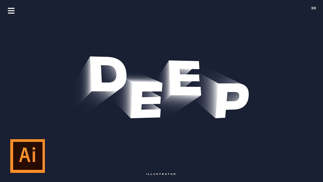 3D Text Effect in Adobe Illustrator - Adobe Illustrator Tutorial