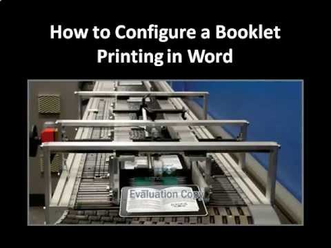 How to Configure a Booklet Printing in Word