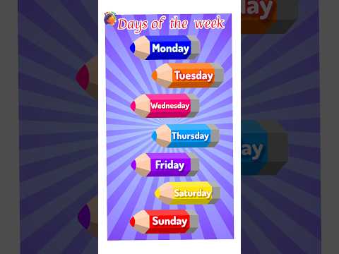 7 days of week learning song for kids || days of the week song