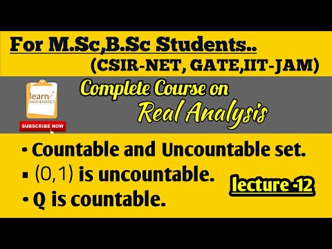 Countable and Uncountable Set Video Lecture - Crash Course for Mathematics