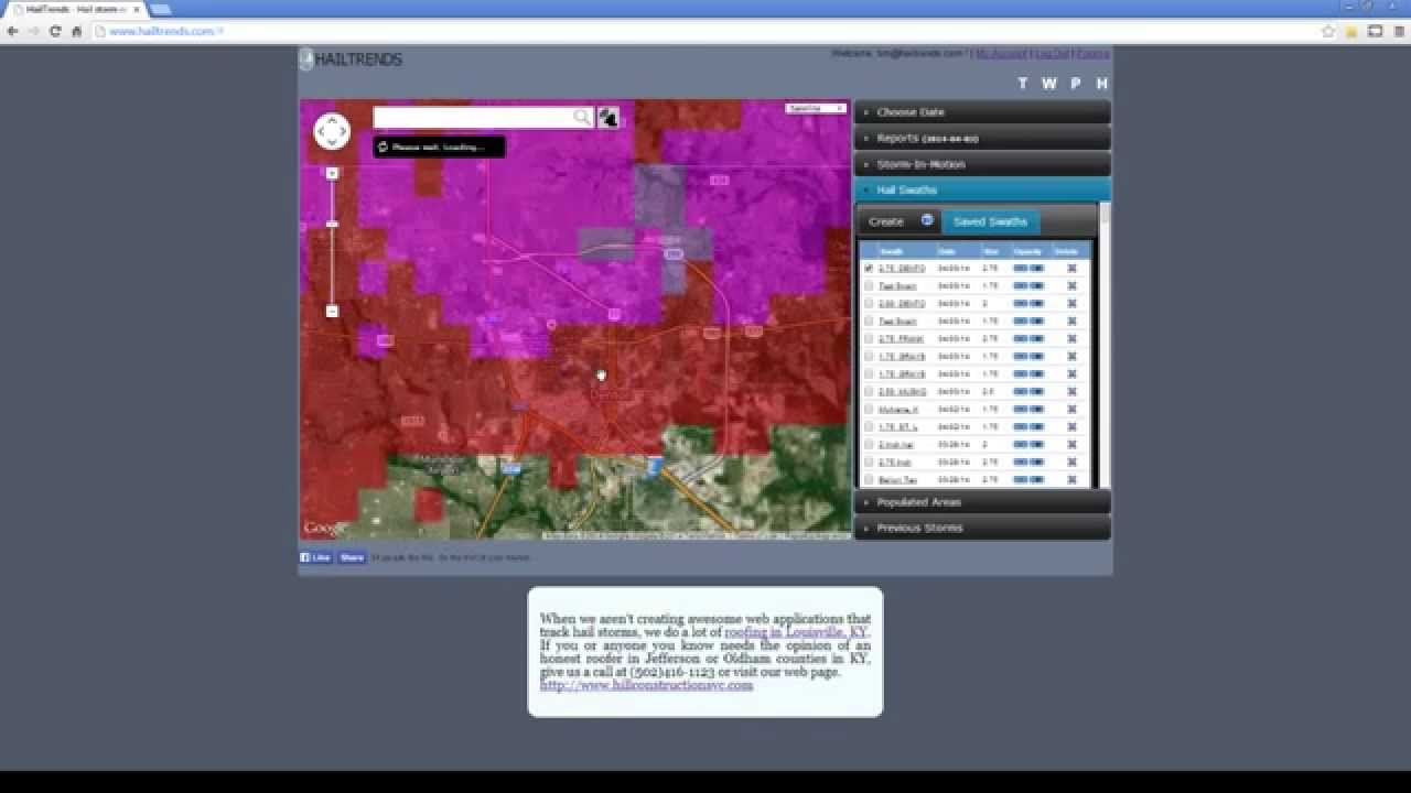 Create A Free Hail Swath