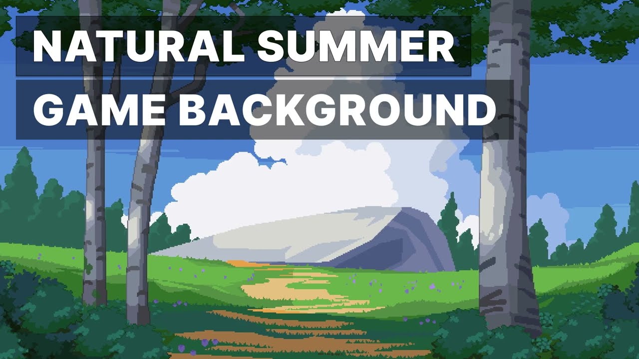 Free Natural Summer Pixel Background with Trees