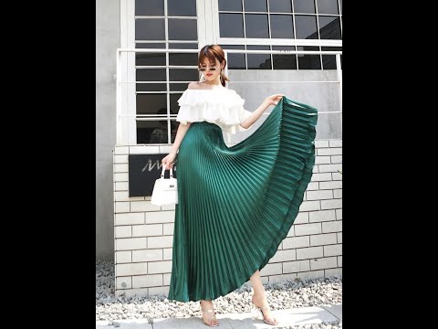 Pleated skirt styling ideas | Dark green pleated skirt styling | pleated skirt outfit #short
