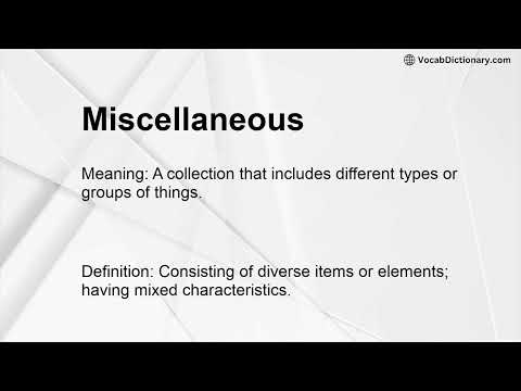 Miscellaneous Meaning