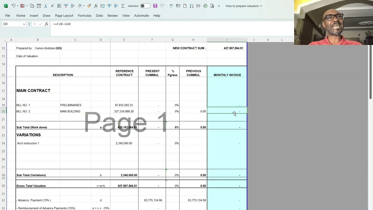 How to prepare Interim payment valuation 