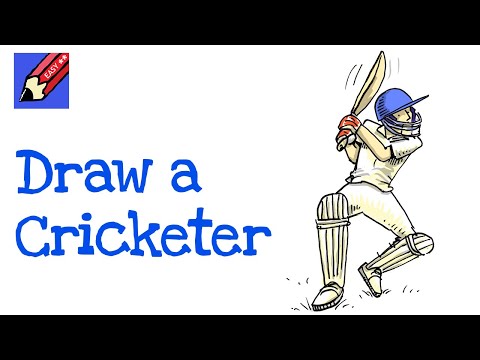 How to draw a Cricketer Batsman Real Easy – Shoo Rayner