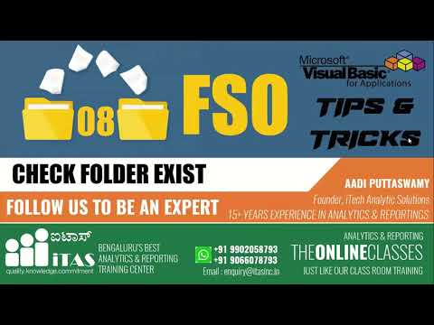 VBA TIPS AND TRICKS - ENGLISH | 08 FSO - CHECK FOLDER EXIST