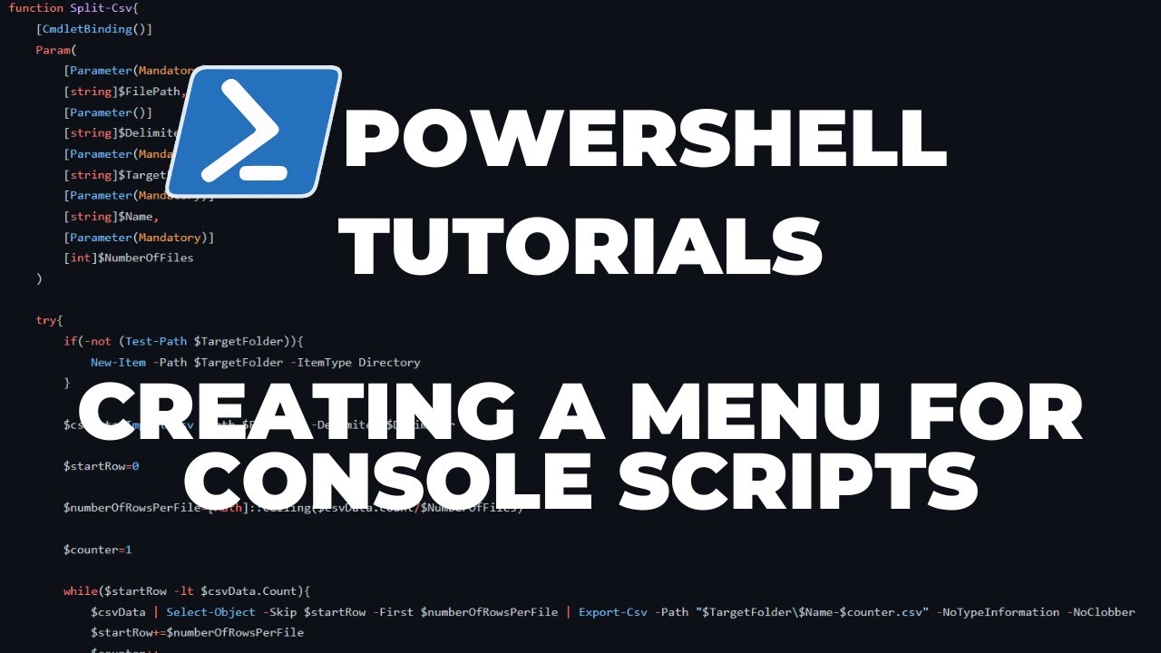 PowerShell Tutorials : Creating menu for scripts