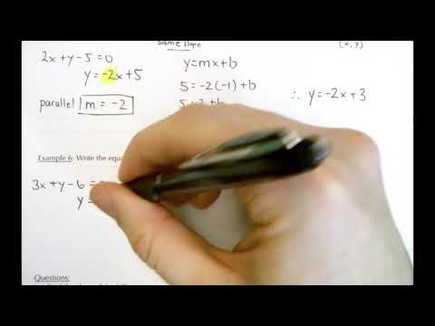 MPM2D1 - 2.0 - Review of Slope and Equation of a Line