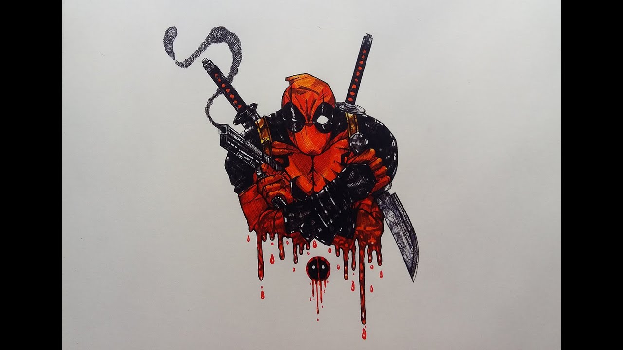Wade Winston Wilson-Deadpool Ink Drawing