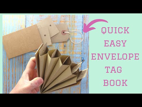 Mini concertina pocket tag book - mini ephemera envelope book tutorial