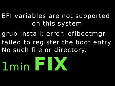 EFI variables are not supported on this system | Can't reinstall grub! EFI variables not supported