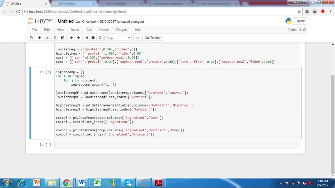 Operations research tutorial #5: Diet mix problem