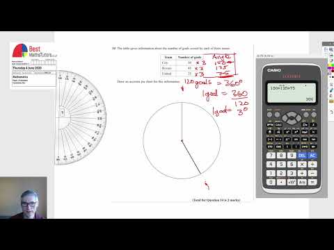 GCSE Maths Edexcel Foundation Paper 2 Thursday 4 June 2020 Q14 Pie Charts