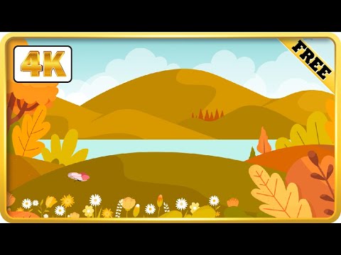 Autumn cartoon background video loops 4k