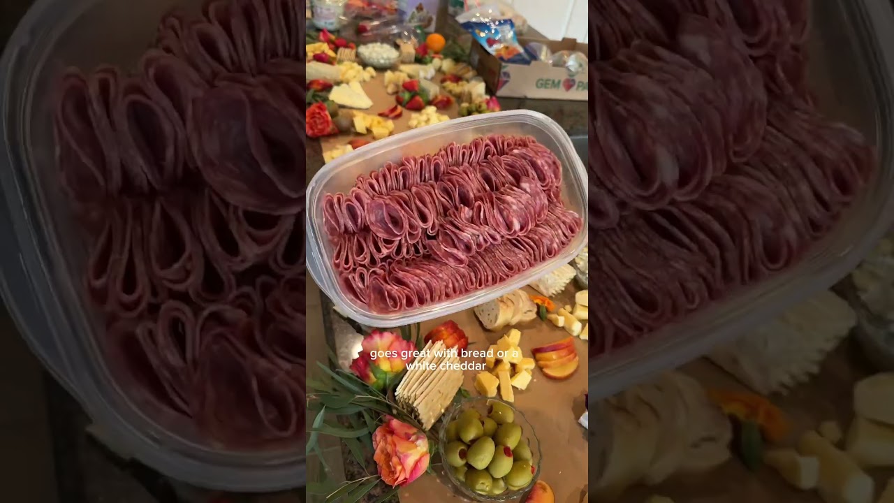 50 person grazing table! Perfect for your next party!!!! 🍇🧀🤩 #charcuterieboard #grazingtable