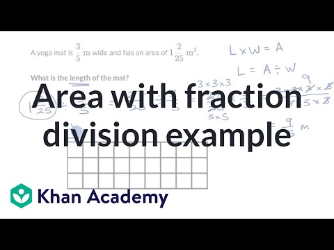 Area with fraction division example (video) | Khan Academy