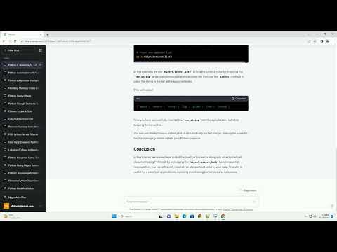 Python 3 Finding position of where to insert a string in a currently alphabetized document