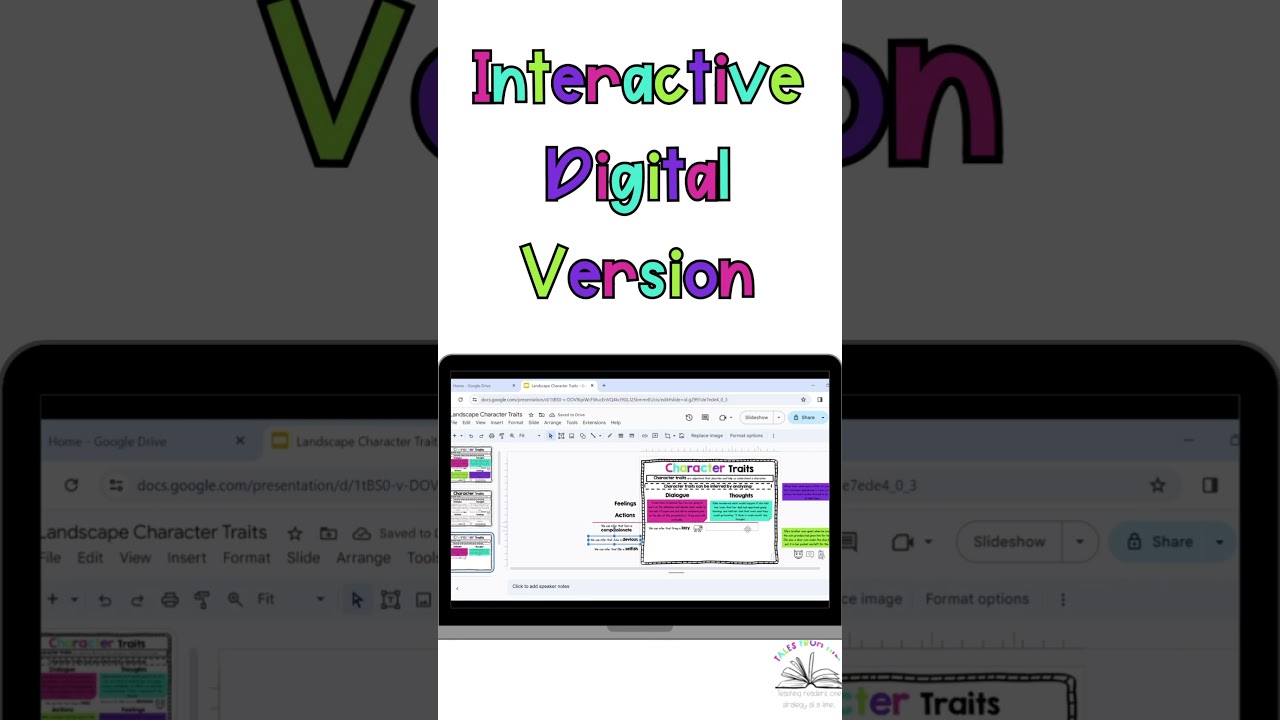 Character Traits Anchor Charts and Interactive Notebook Pages