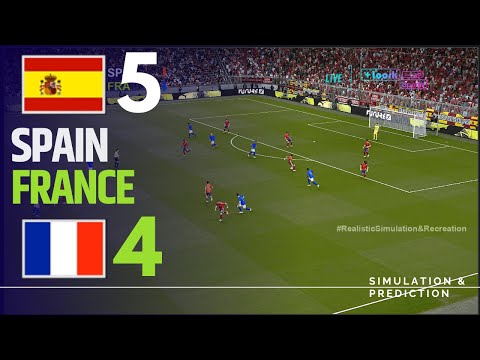 Spain 5-4 France Match Highlights UEFA Nations League 24/25 Simulation/Recreation