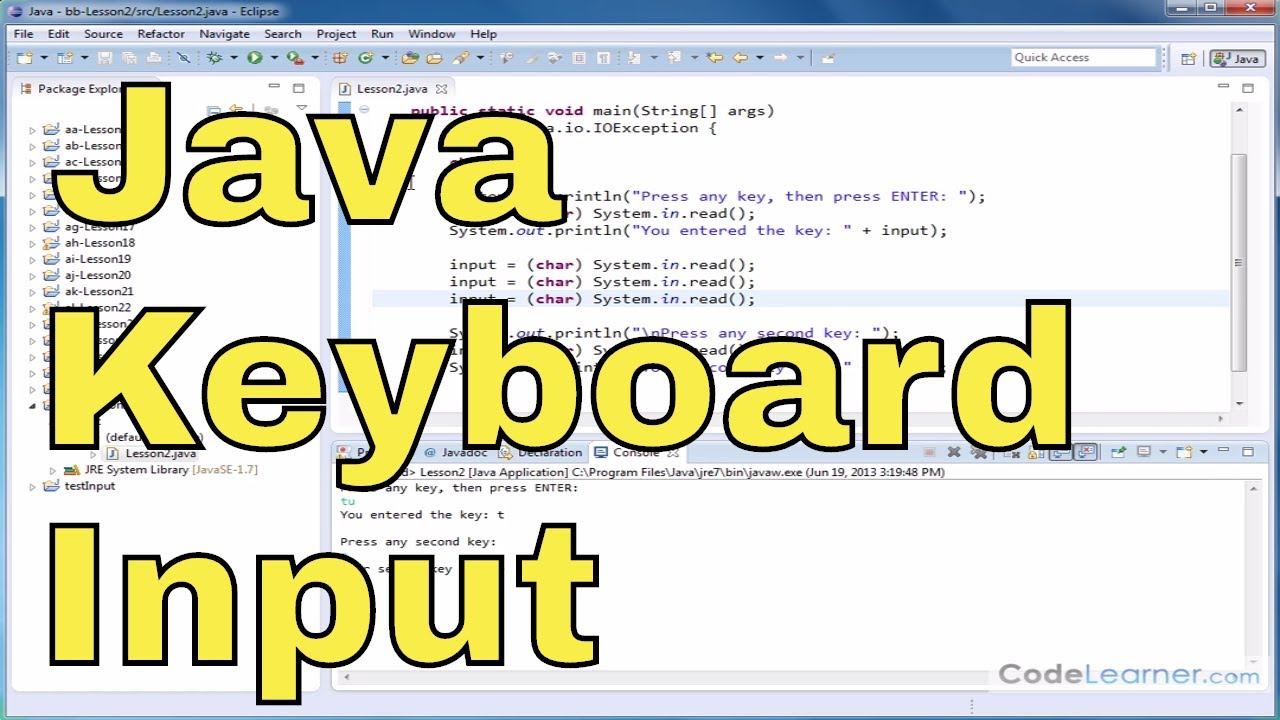 Java Tutorial - 02 - Important Behavior When Using System.in.Read()