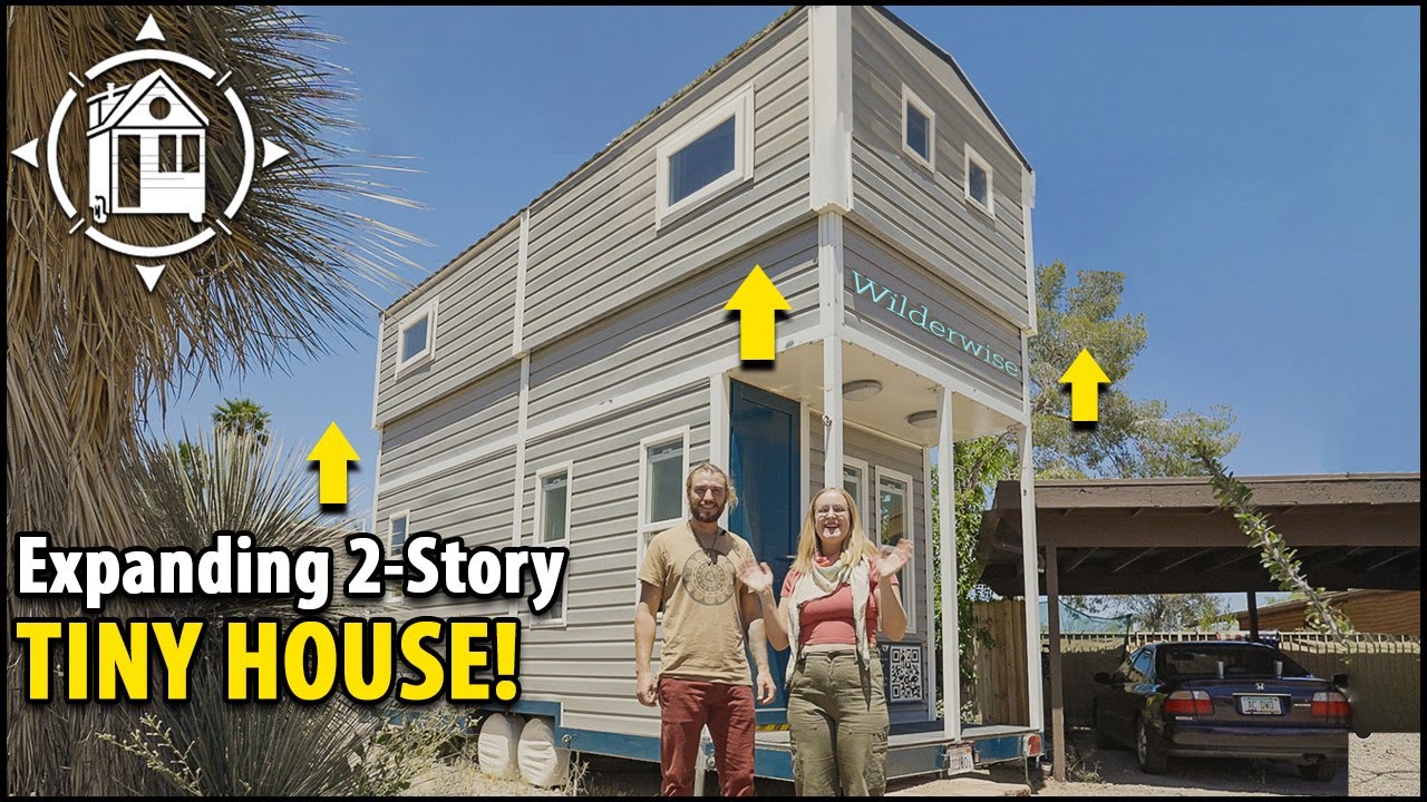 Tiny house w/ an elevator roof raise to create 2nd floor