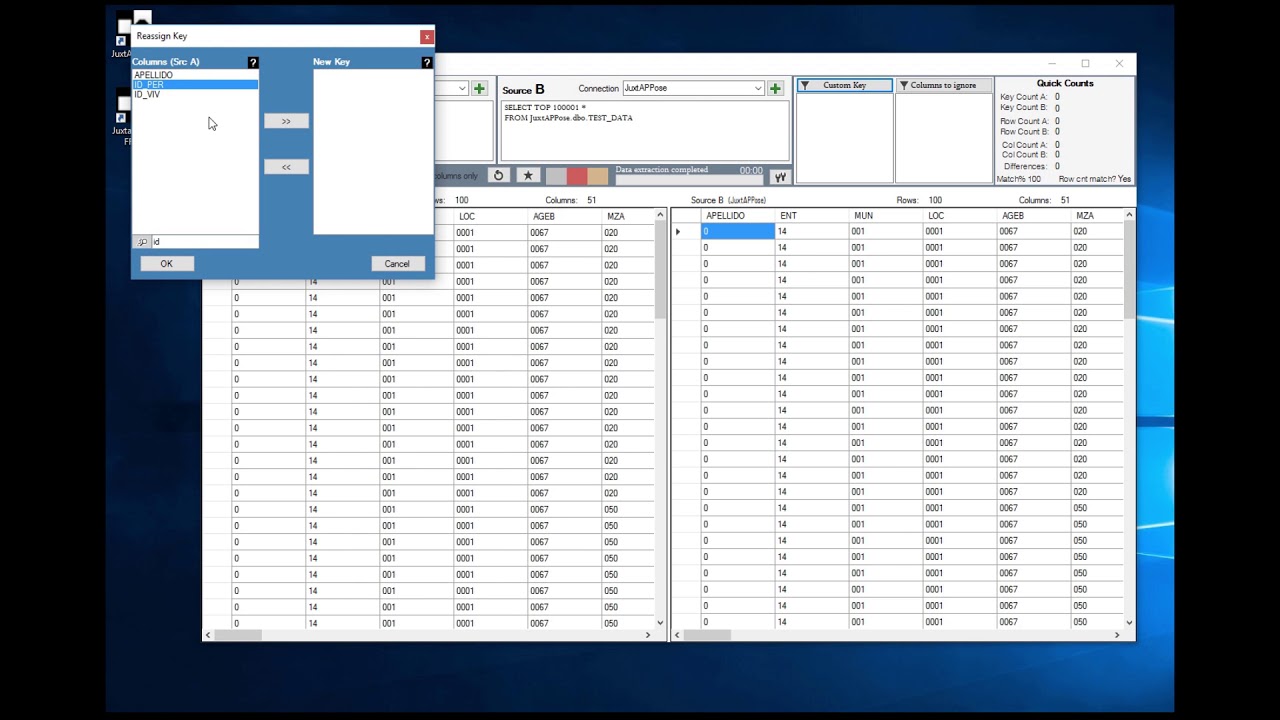 Differences between two query results