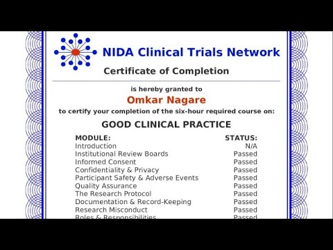Good Clinical Practice ( FREE COURSE) by NIDA CLINICAL TRIALS NETWORK